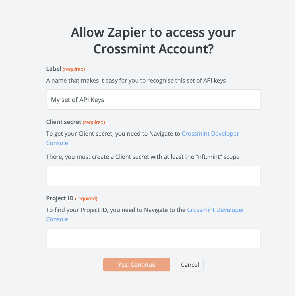 How to Integrate Crossmint and Zapier